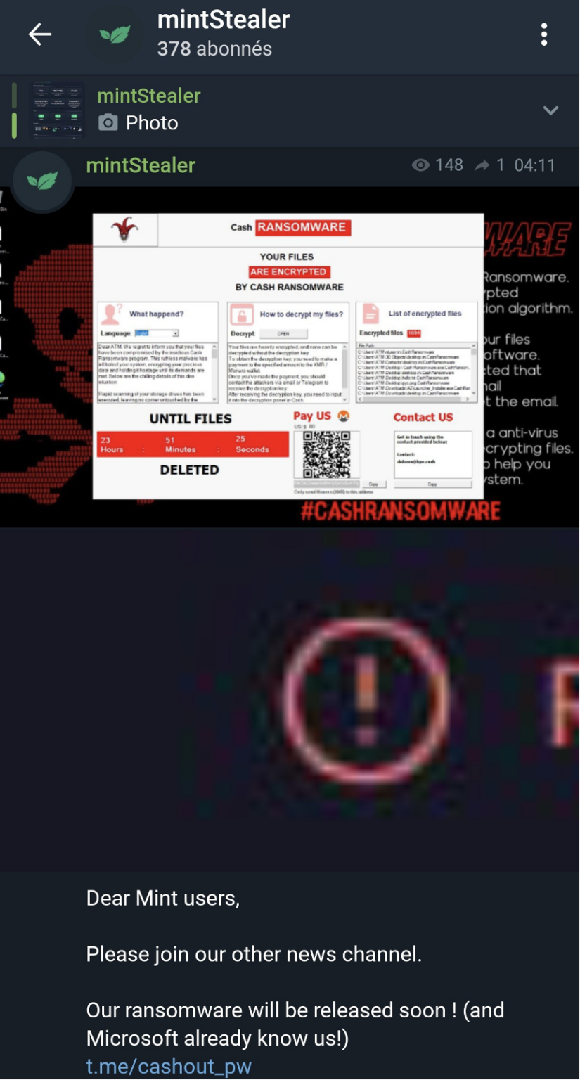 Unreleased RaaS analysis- CashRansomware - TEHTRIS